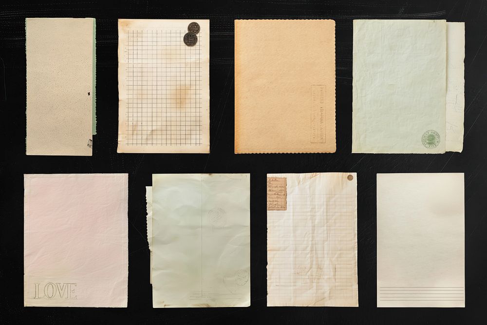 Vintage ephemera papers, editable element | Premium Editable Design ...