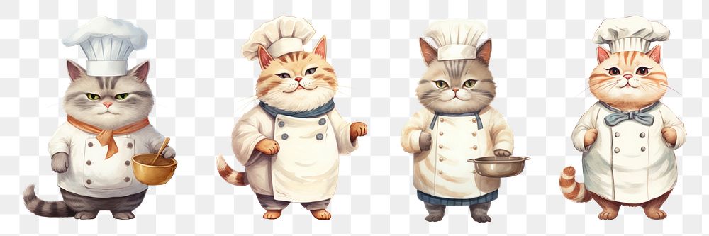 Digital paint chef cats png | Free PNG - rawpixel