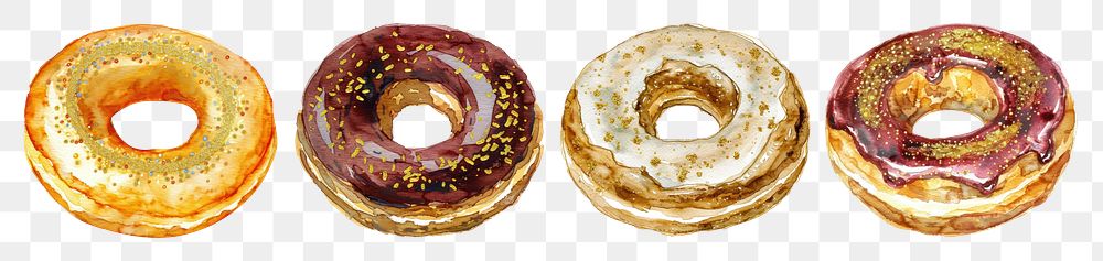 Donut gold glitter watercolor png | Premium PNG - rawpixel