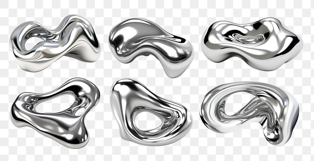 3d chrome abstract shape png | Premium PNG - rawpixel