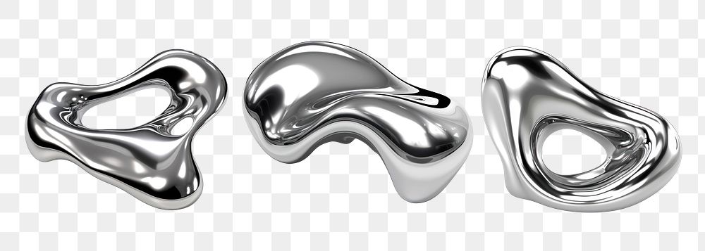 3d chrome abstract shape png | Premium PNG - rawpixel