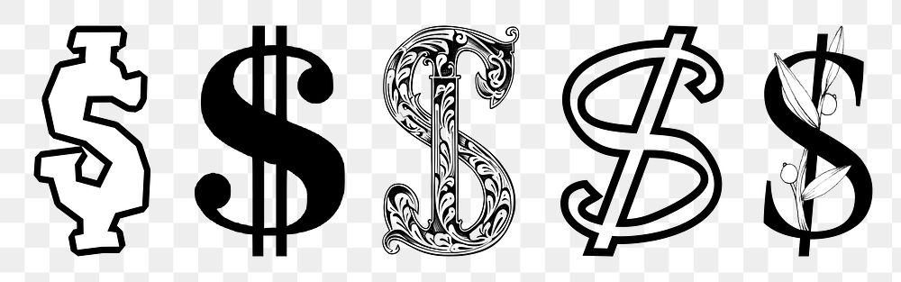 2d graphic dollar icons png | Premium PNG - rawpixel