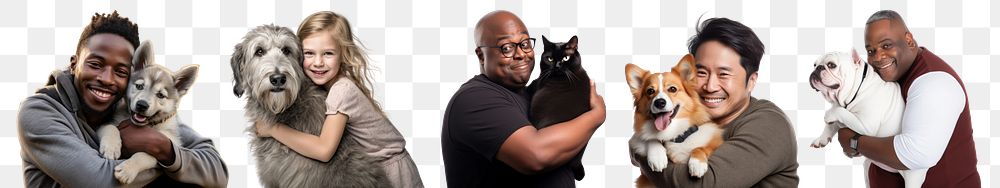 Diverse people holding their pets | Premium PNG - rawpixel