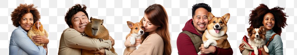 Diverse people holding their pets | Premium PNG - rawpixel
