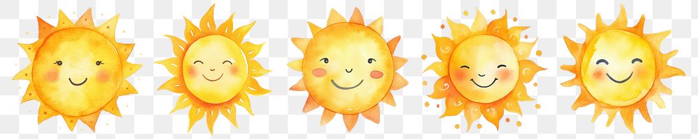 Sun cartoon watercolor png transparent | Premium PNG - rawpixel