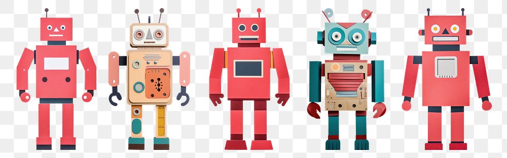 Retro robot paper cut png | Premium PNG - rawpixel