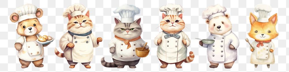 Cute animal chef watercolor png | Premium PNG - rawpixel