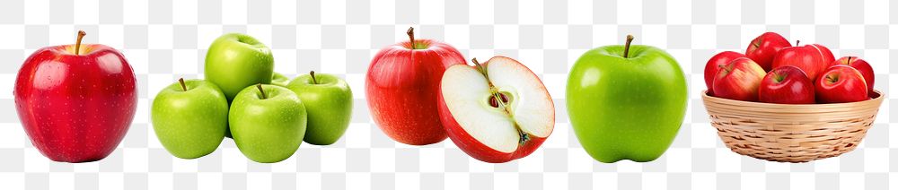 Red & green apple png | Premium PNG - rawpixel