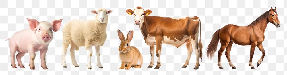 Farm animals row png set | Premium PNG - rawpixel