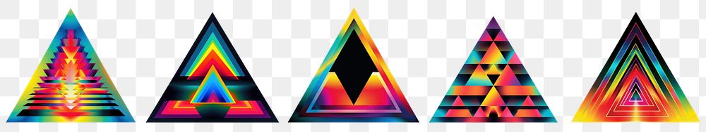 Abstract psychedelic triangle shape png | Premium PNG - rawpixel