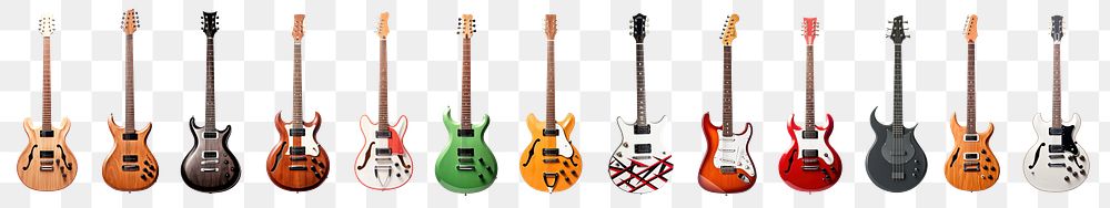 Colorful electric guitars row png | Premium PNG - rawpixel