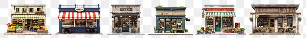 Storefronts png cut element set, | Premium PNG - rawpixel