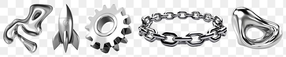 Chromium 3D objects png cut | Premium PNG - rawpixel