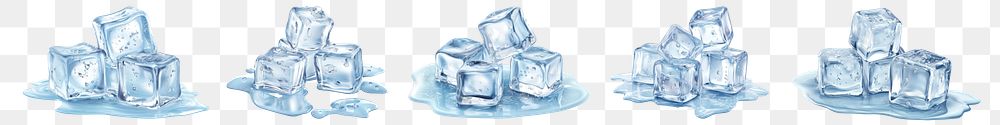 PNG Ice cube, element set | Premium PNG - rawpixel