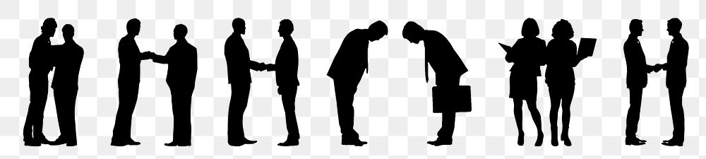 PNG Silhouettes illustrating diverse interactions, | Premium PNG - rawpixel