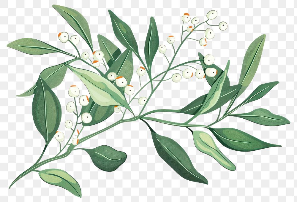PNG Mistletoe flat illustration art | Free PNG - rawpixel