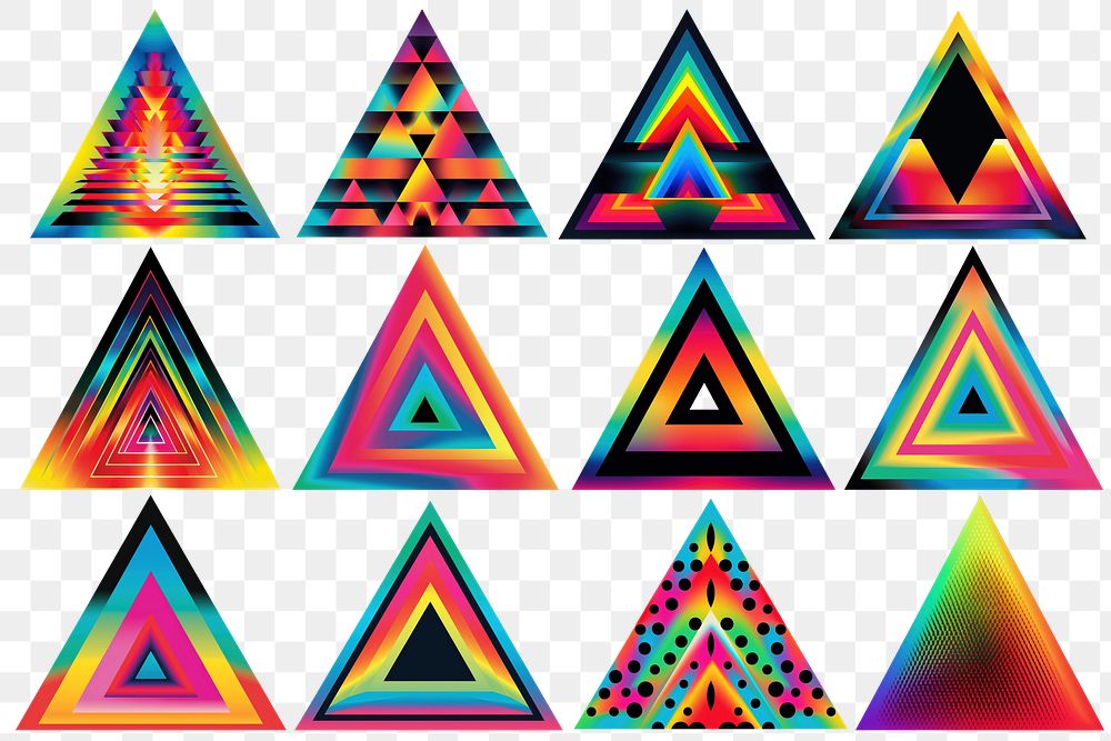 Abstract psychedelic triangle shape png | Free PNG - rawpixel
