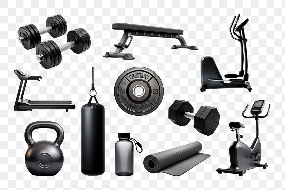 Gym equipment png cut set | Free PNG - rawpixel