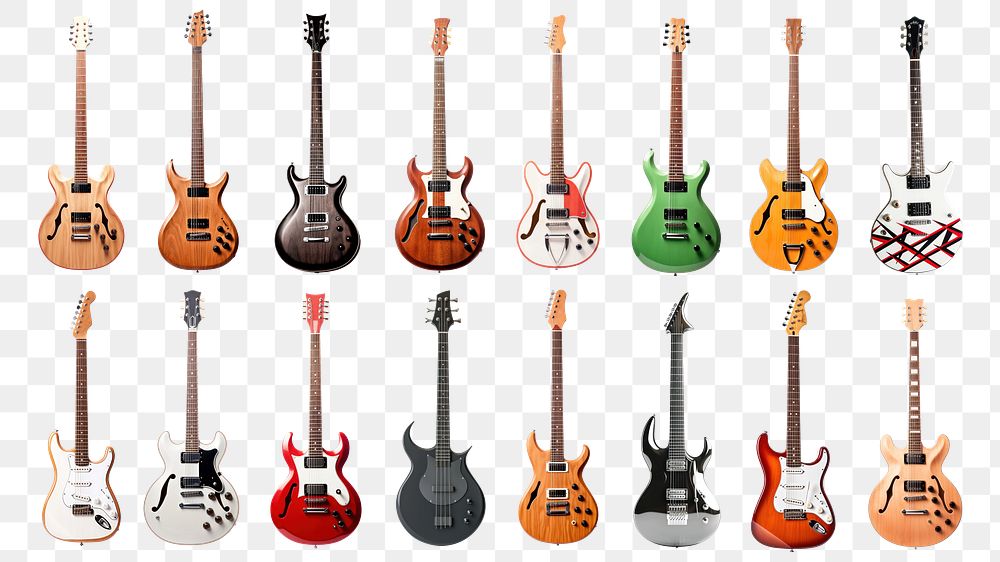 Electric guitar png element set, | Free PNG - rawpixel