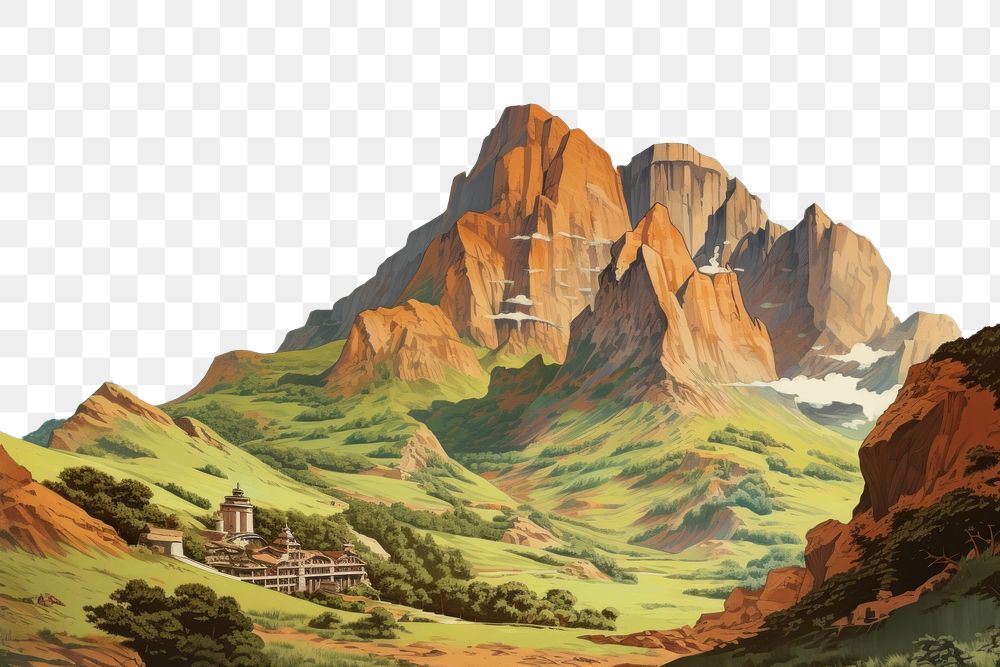 PNG Mountain hills architecture wilderness | Premium PNG - rawpixel