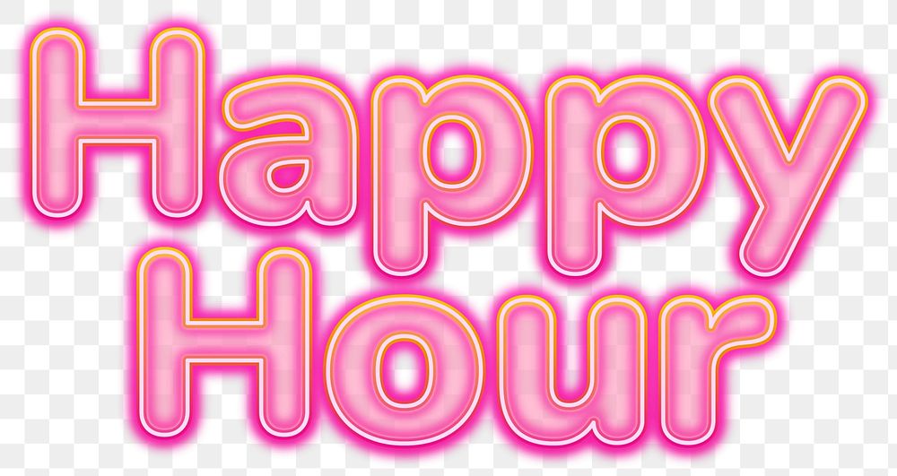Happy hour word sticker png | Premium PNG - rawpixel