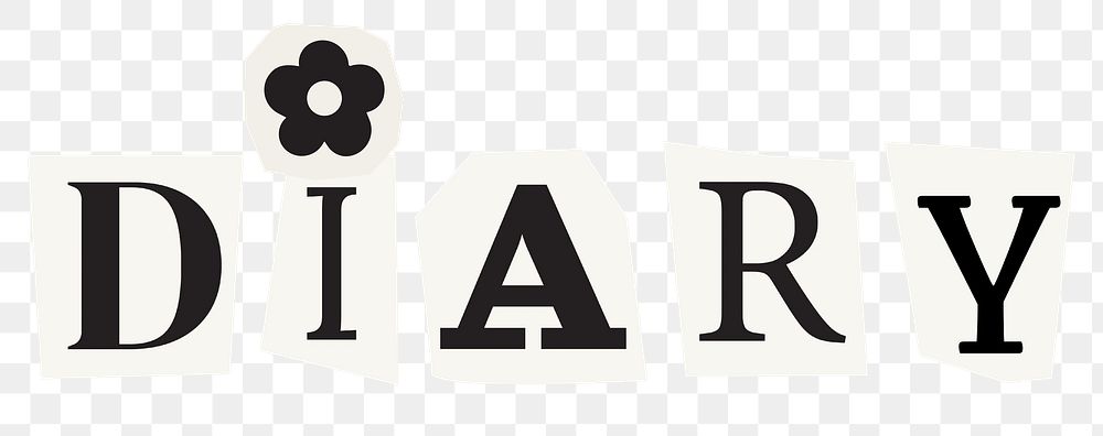 Diary word sticker png element, | Premium PNG - rawpixel