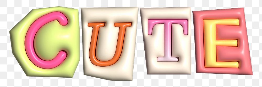 Cute word sticker png element, | Free PNG - rawpixel