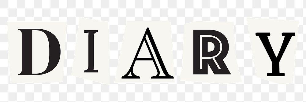 Diary word sticker png element, | Premium PNG - rawpixel