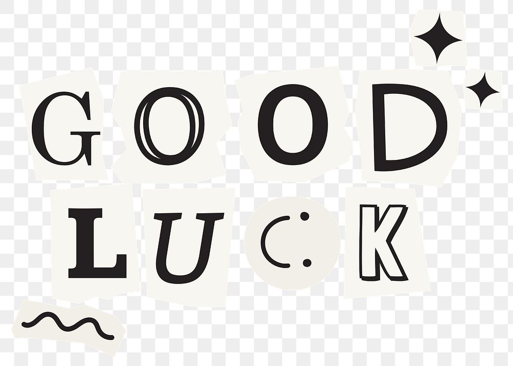Good luck word sticker png | Free PNG - rawpixel