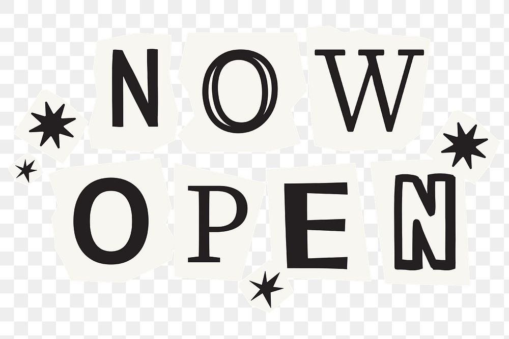 Now open word sticker png | Free PNG - rawpixel