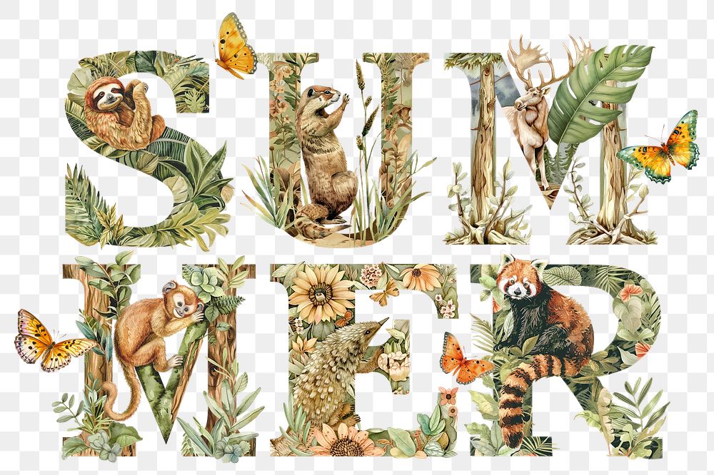 Summer word sticker png element, | Premium PNG - rawpixel