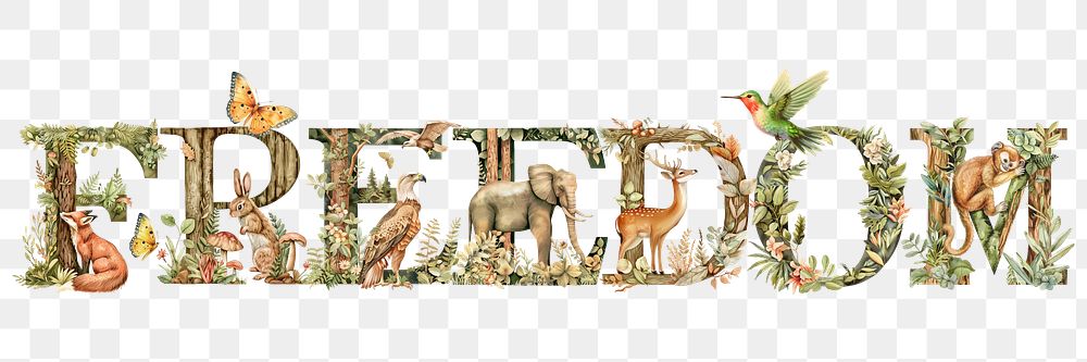 Freedom word sticker png element, | Free PNG - rawpixel