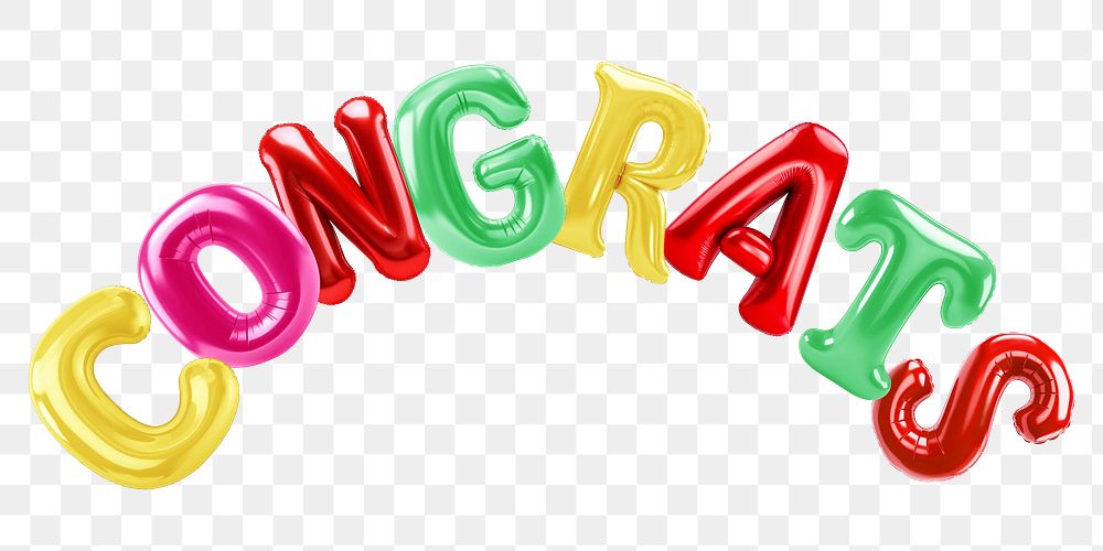 Congrats word sticker png element, | Free PNG - rawpixel