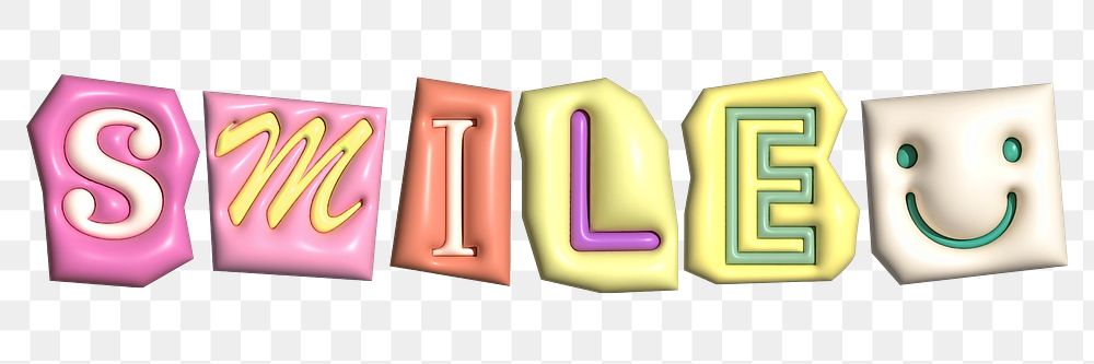 Smile word sticker png element | Premium PNG - rawpixel