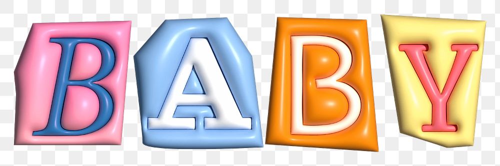 Baby word sticker png element | Premium PNG - rawpixel