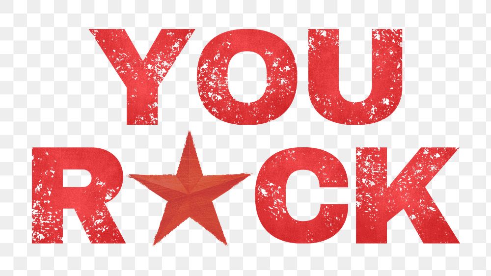 You rock word png red | Free PNG - rawpixel