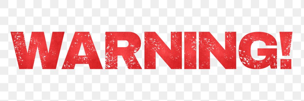 Warning word png red distressed | Premium PNG - rawpixel