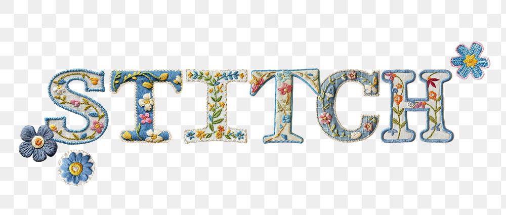 Stitch word png embroidery font, | Premium PNG - rawpixel
