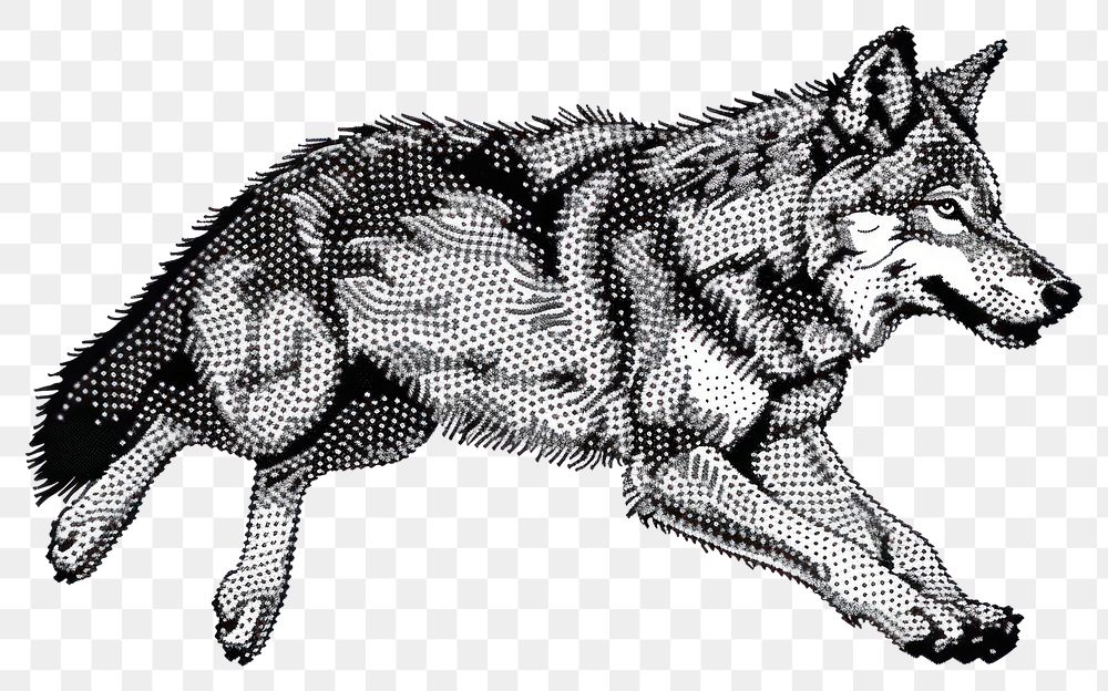 PNG Wolf running art illustrated | Free PNG - rawpixel