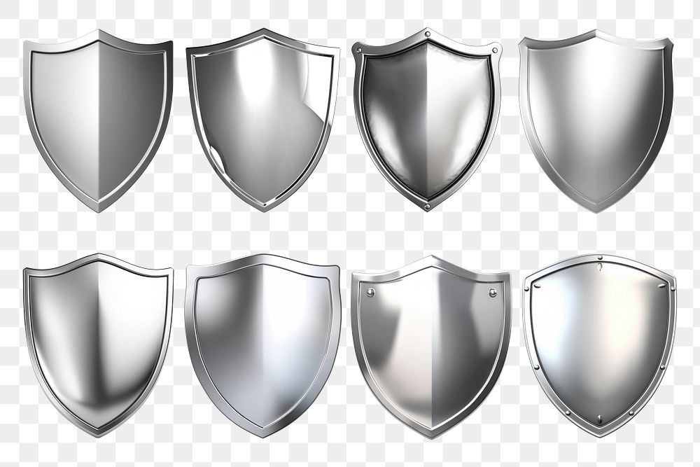 Silver shield png element set, | Premium PNG - rawpixel
