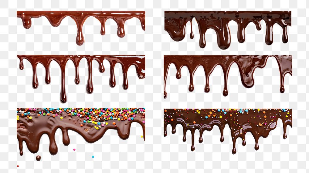 PNG melting chocolate border set, | Free PNG - rawpixel