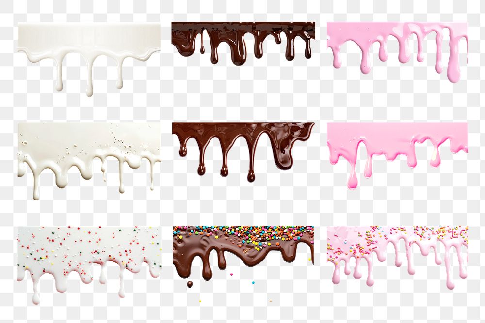 PNG melting sweet border set, | Premium PNG - rawpixel