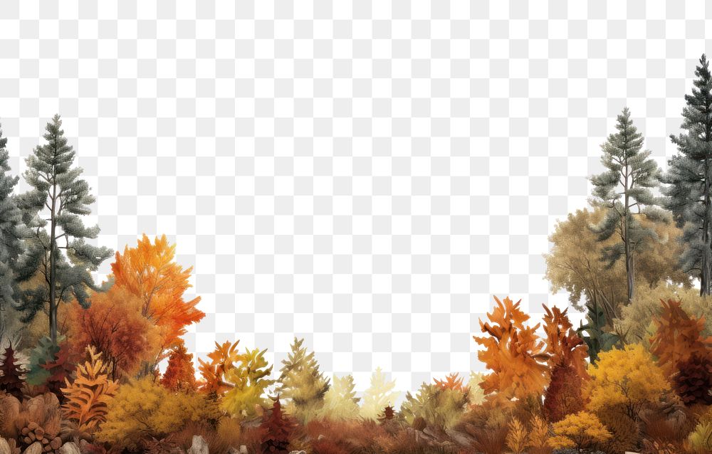 PNG Autumn forest border illustration | Free PNG - rawpixel