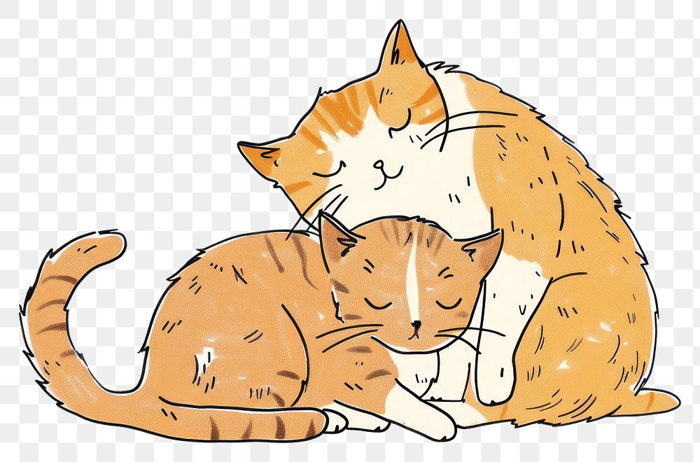 PNG Adorable cats cuddling illustration | Premium PNG - rawpixel