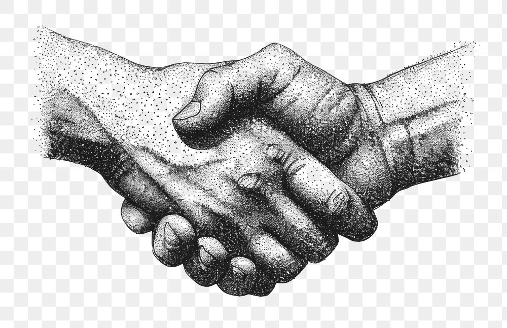 PNG Detailed handshake illustration sketch | Premium PNG - rawpixel