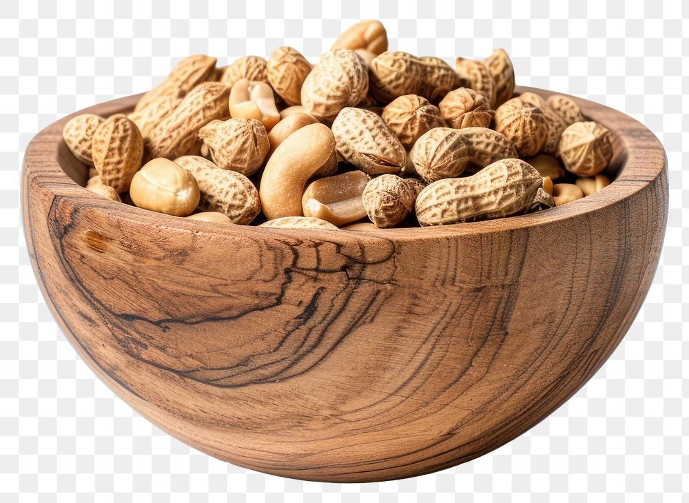 PNG Wooden bowl filled peanuts | Free PNG - rawpixel
