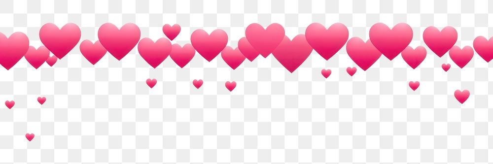 PNG Pink hearts border illustration | Free PNG - rawpixel