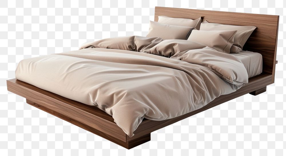 PNG Modern wooden bed frame | Free PNG - rawpixel
