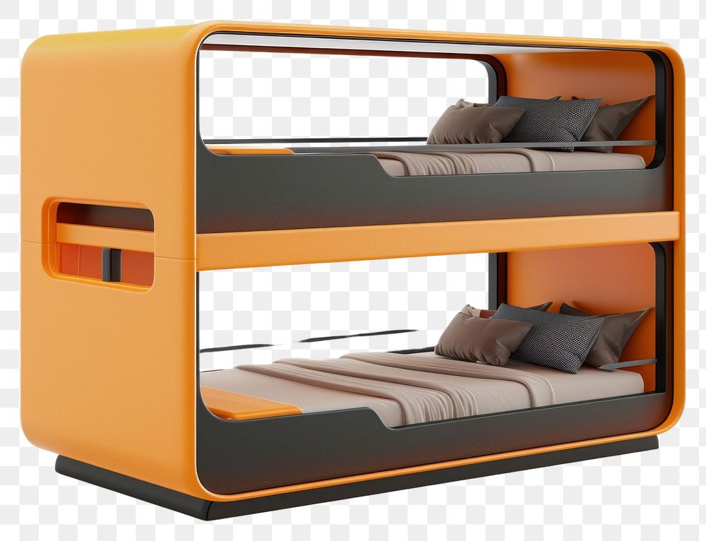 PNG Modern orange bunk bed | Free PNG - rawpixel