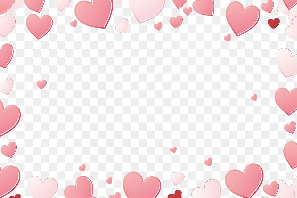 PNG Pink hearts border illustration | Free PNG - rawpixel